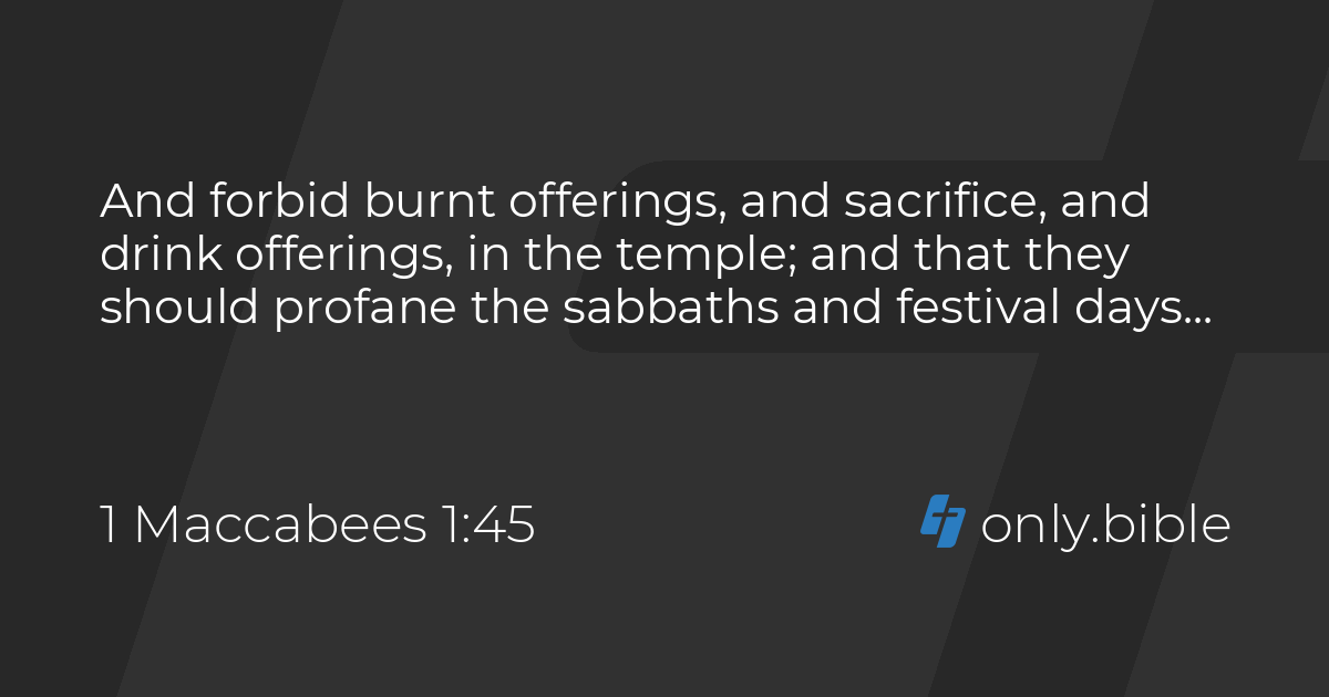 1 Maccabees 1:45 / King James Version (with Apocrypha) | Bible Online