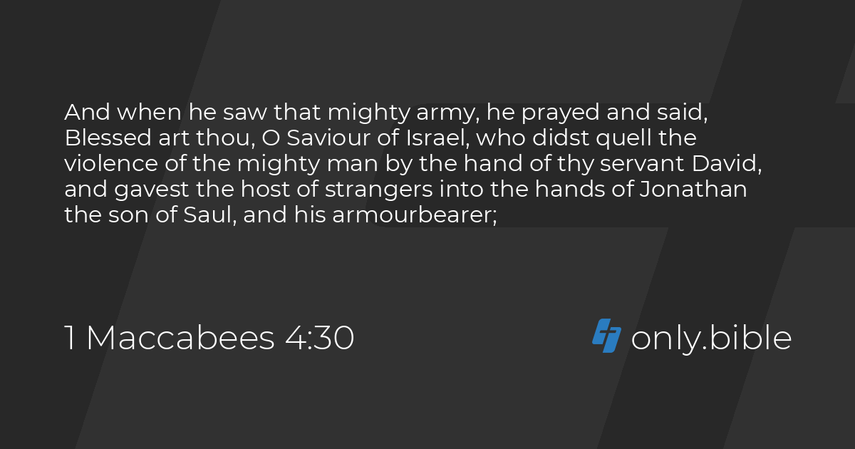 1 Maccabees 4:30 / King James Version (with Apocrypha) | Bible Online