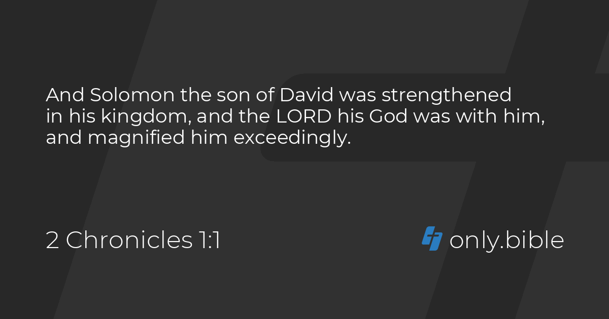 2 Chronicles 1 / King James Version (with Apocrypha) | Bible Online