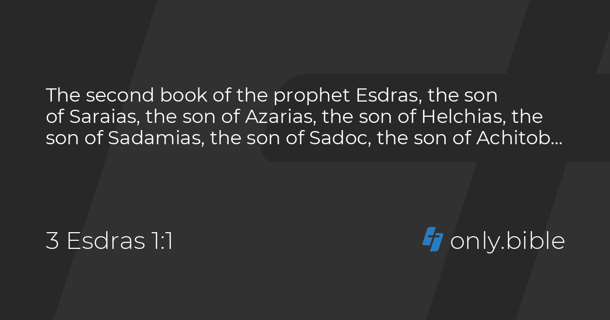 3 Esdras 1 / King James Version (with Apocrypha) | Bible Online