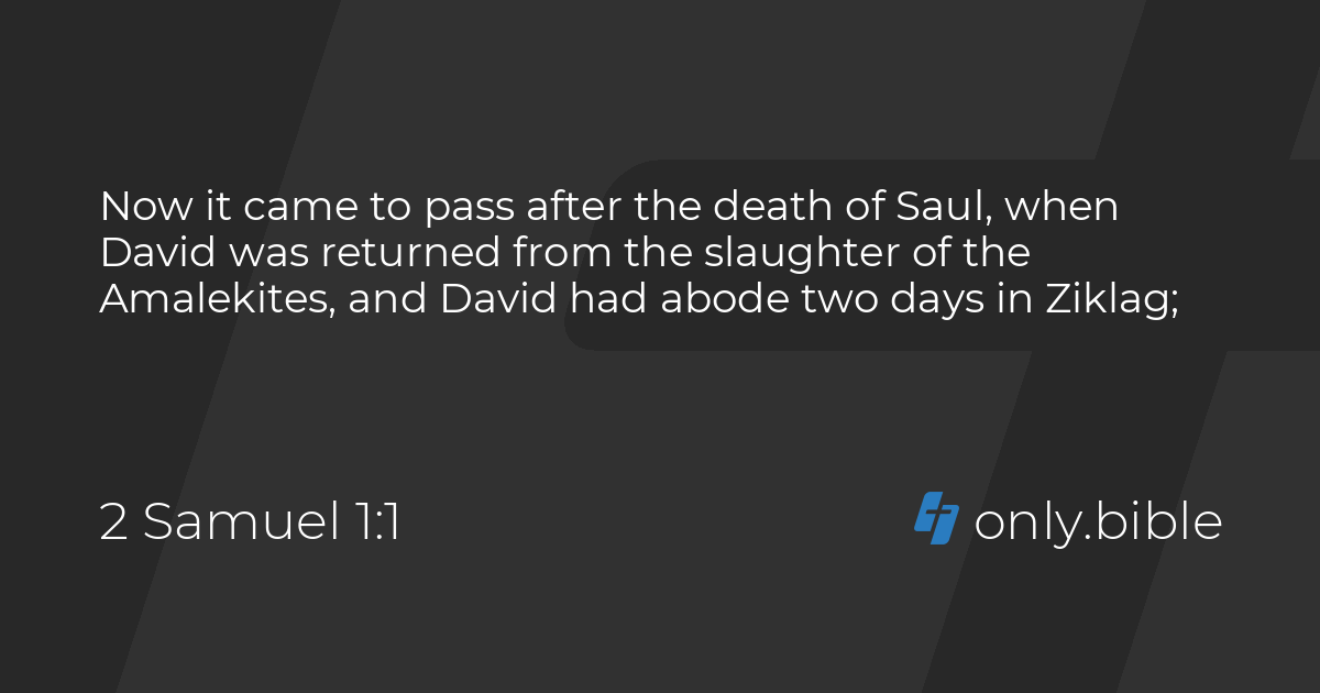 2 Samuel 1 / King James Version (with Apocrypha) | Bible Online