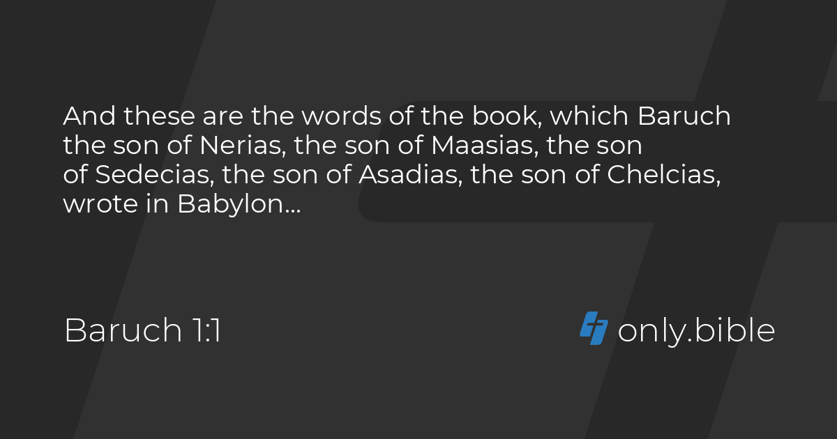 Baruch 1 / King James Version (with Apocrypha) | Библия Онлайн
