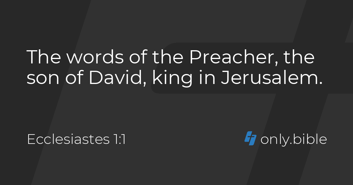 Ecclesiastes 1 / King James Version (with Apocrypha) | Bible Online