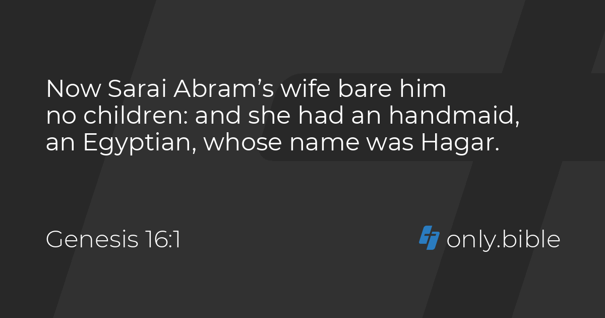 Genesis 16 / King James Version (with Apocrypha) | Bible Online