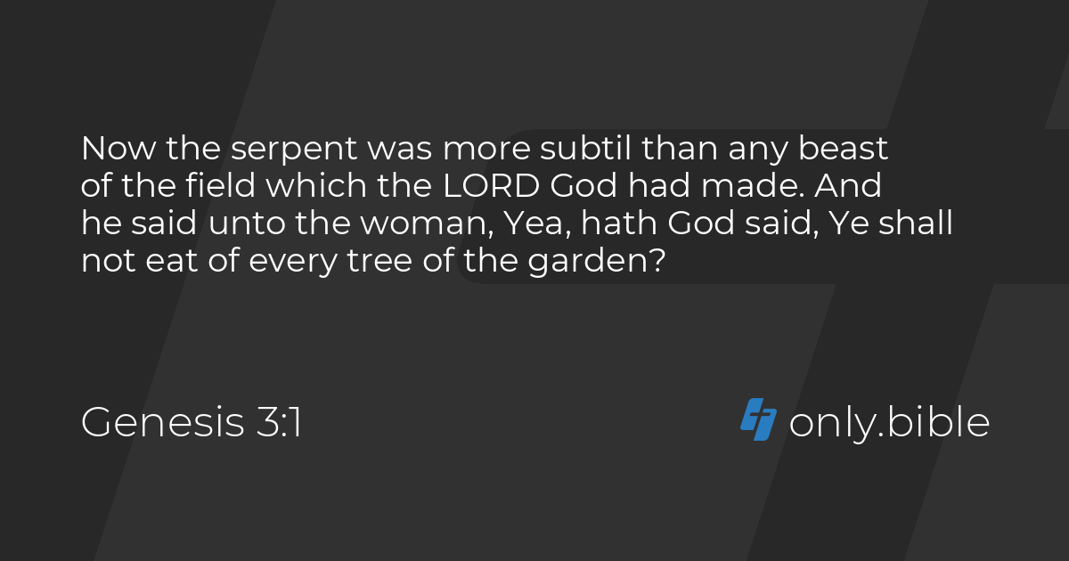 Genesis 3 / King James Version (with Apocrypha) | Bible Online