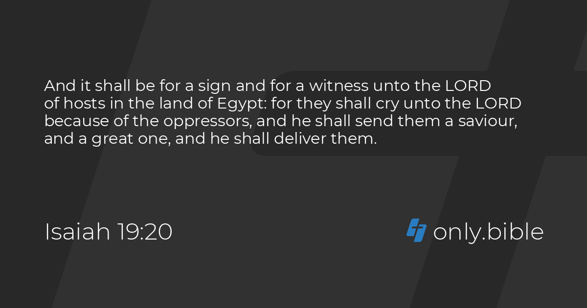 Isaiah 19:20 / King James Version (with Apocrypha) | Bible Online