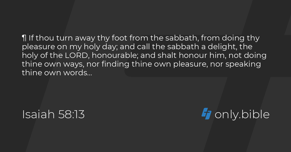 Isaiah 58:13-14 / King James Version (with Apocrypha) | Bible Online
