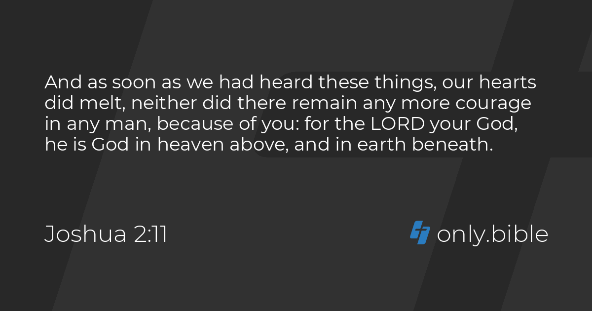 Joshua 2:11 / King James Version (with Apocrypha) | Bible Online