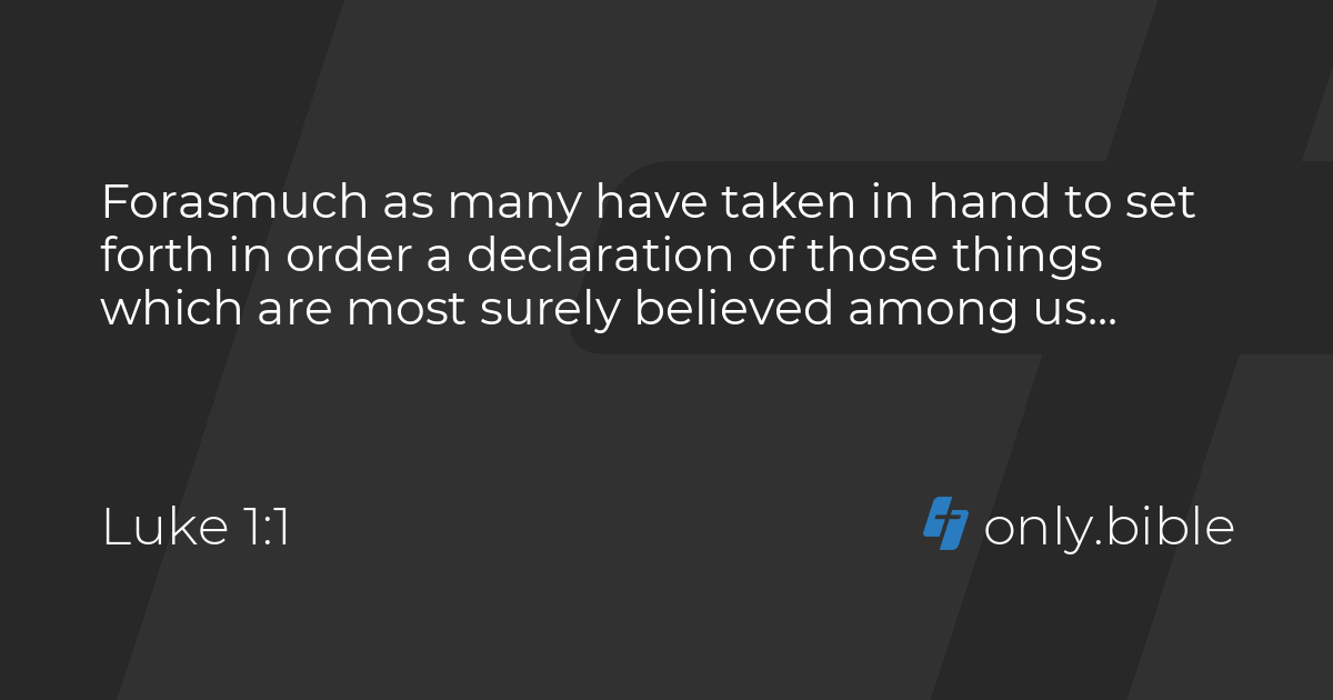 Luke 1 / King James Version (with Apocrypha) | Bible Online