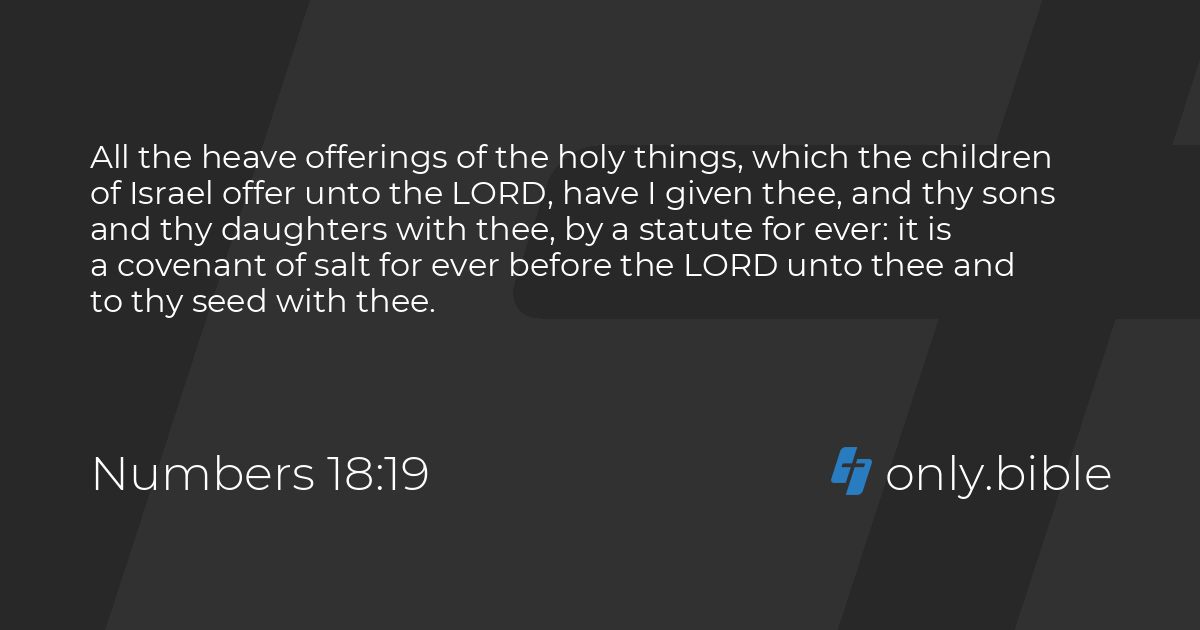 Numbers 18:19 / King James Version (with Apocrypha) | Bible Online