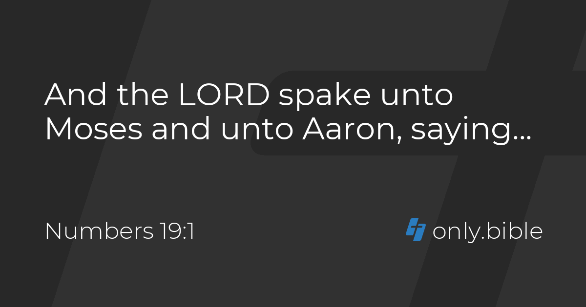 Numbers 19 / King James Version (with Apocrypha) | Bible Online