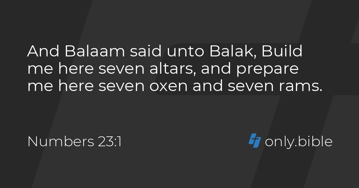 Numbers 23 / King James Version (with Apocrypha) | Bible Online