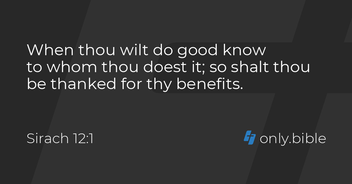 Sirach 12 / King James Version (with Apocrypha) | Bible Online