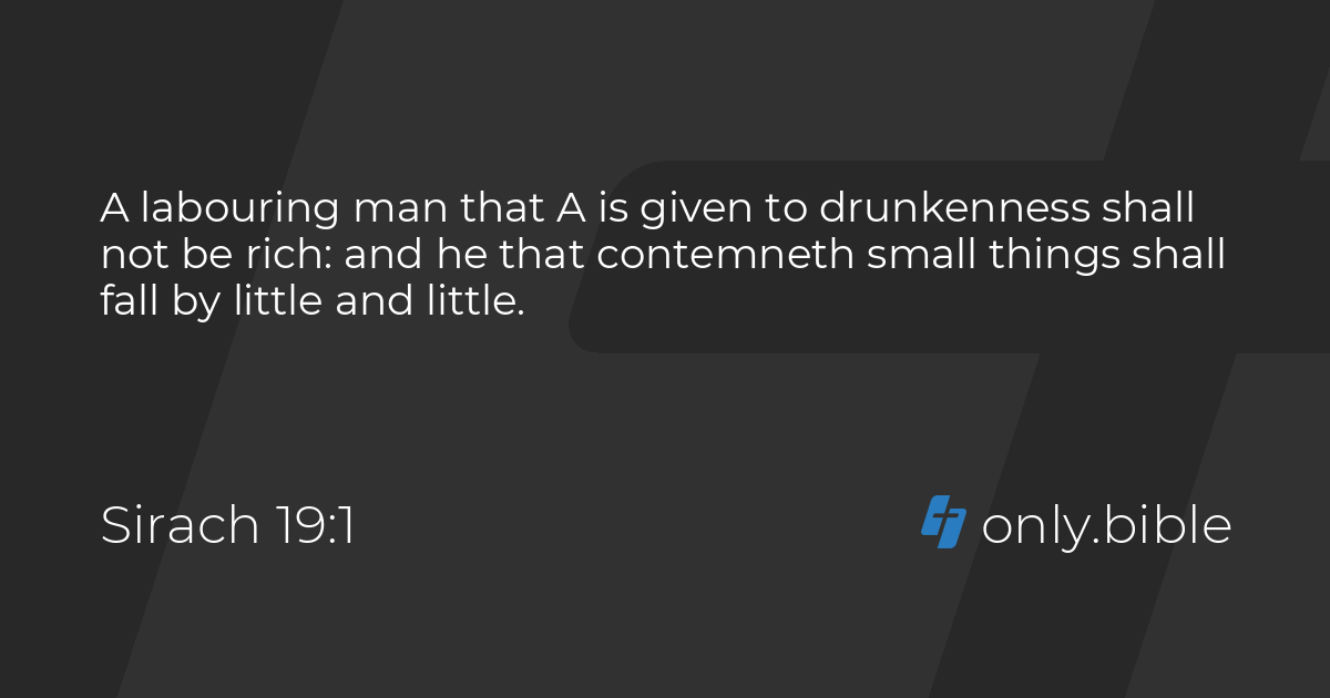 Sirach 19 / King James Version (with Apocrypha) | Bible Online