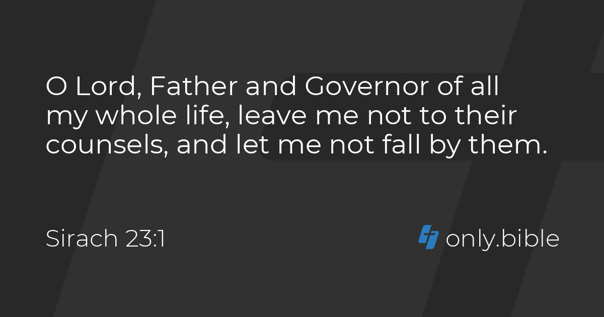 Sirach 23 / King James Version (with Apocrypha) | Bible Online
