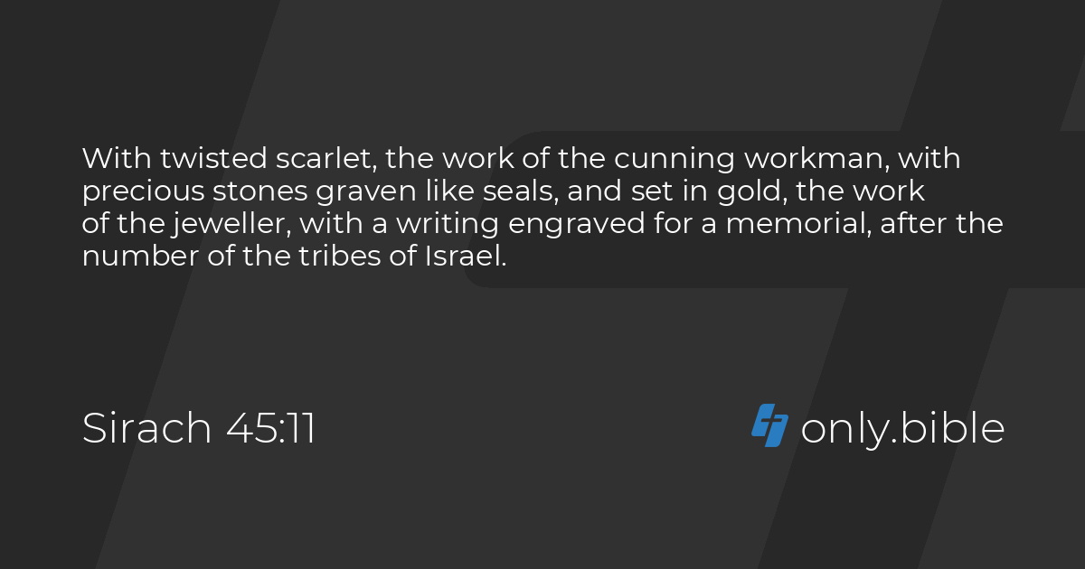 Sirach 45:11 / King James Version (with Apocrypha) | Bible Online