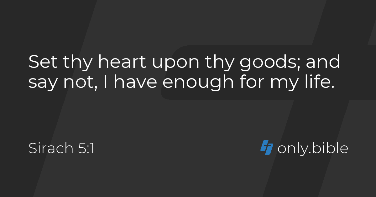 Sirach 5 / King James Version (with Apocrypha) | Bible Online
