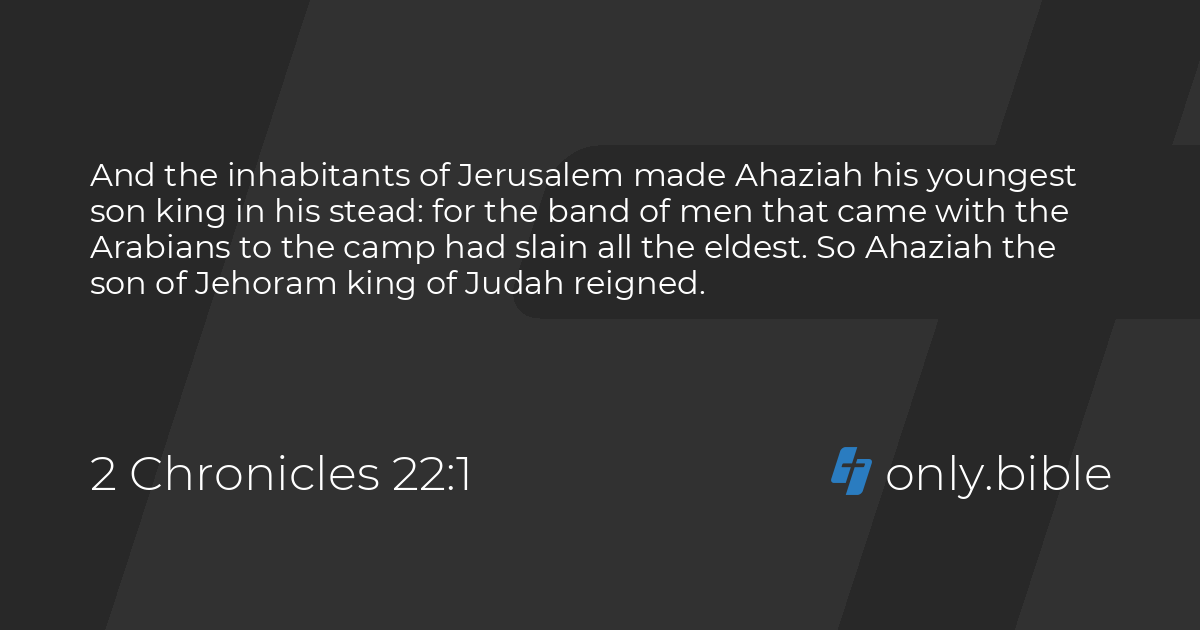 2 Chronicles 22 / King James Version (without Deuterocanon) | Bible Online