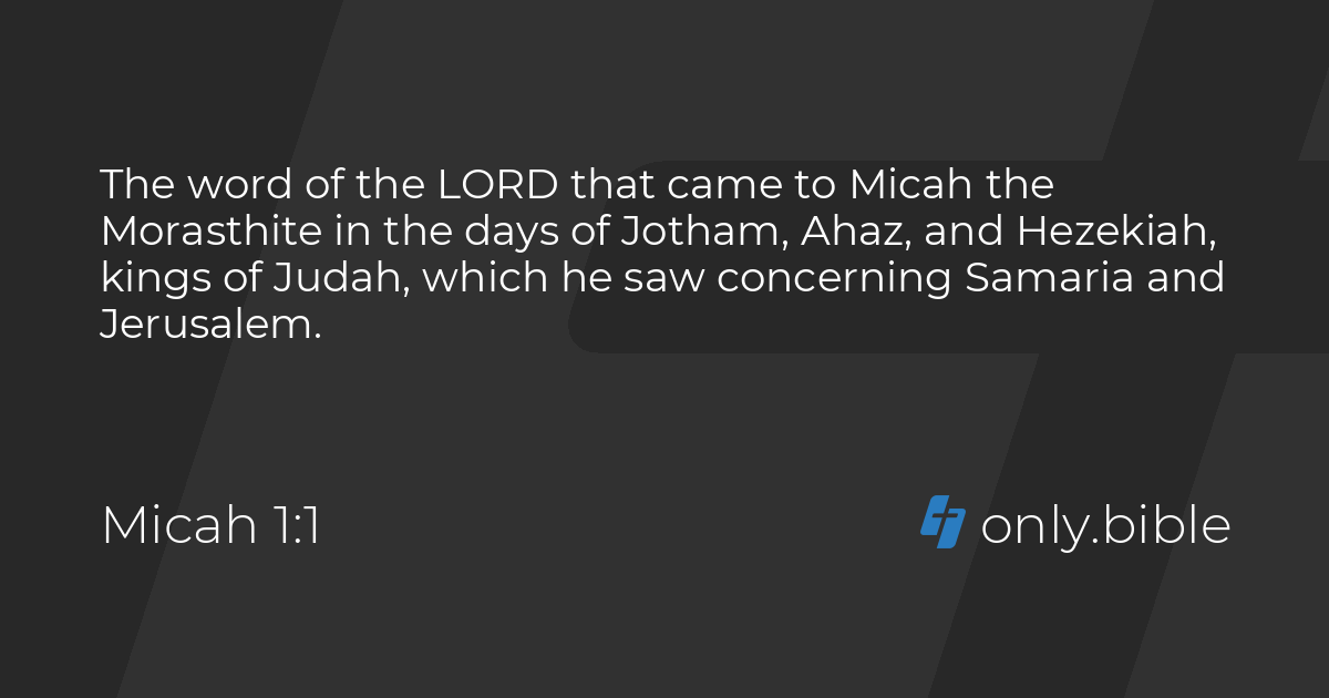 Micah 1 / King James Version (without Deuterocanon) | Bible Online