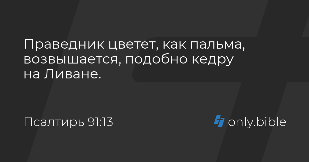 Псалтирь 91:13 / Русский синодальный перевод (Юбилейное издание ...