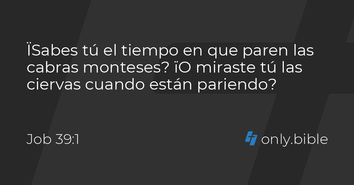 Job 39 / Traducción al español | Bible Online