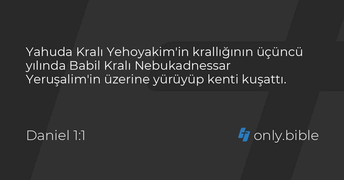 Daniel 1 / Türkçe çeviri | Библия Онлайн