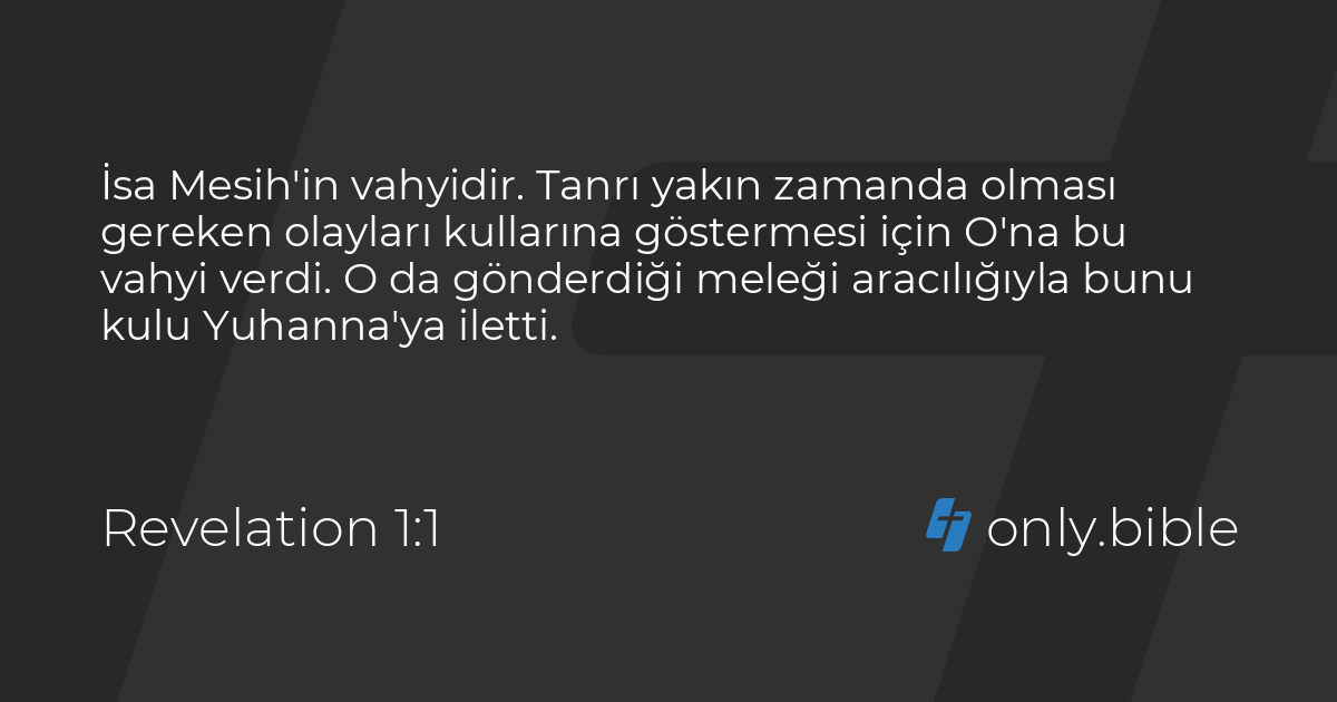Revelation 1 / Türkçe çeviri | Библия Онлайн